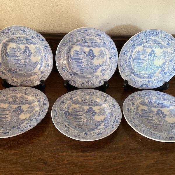 Antique Blue Plates - Etsy