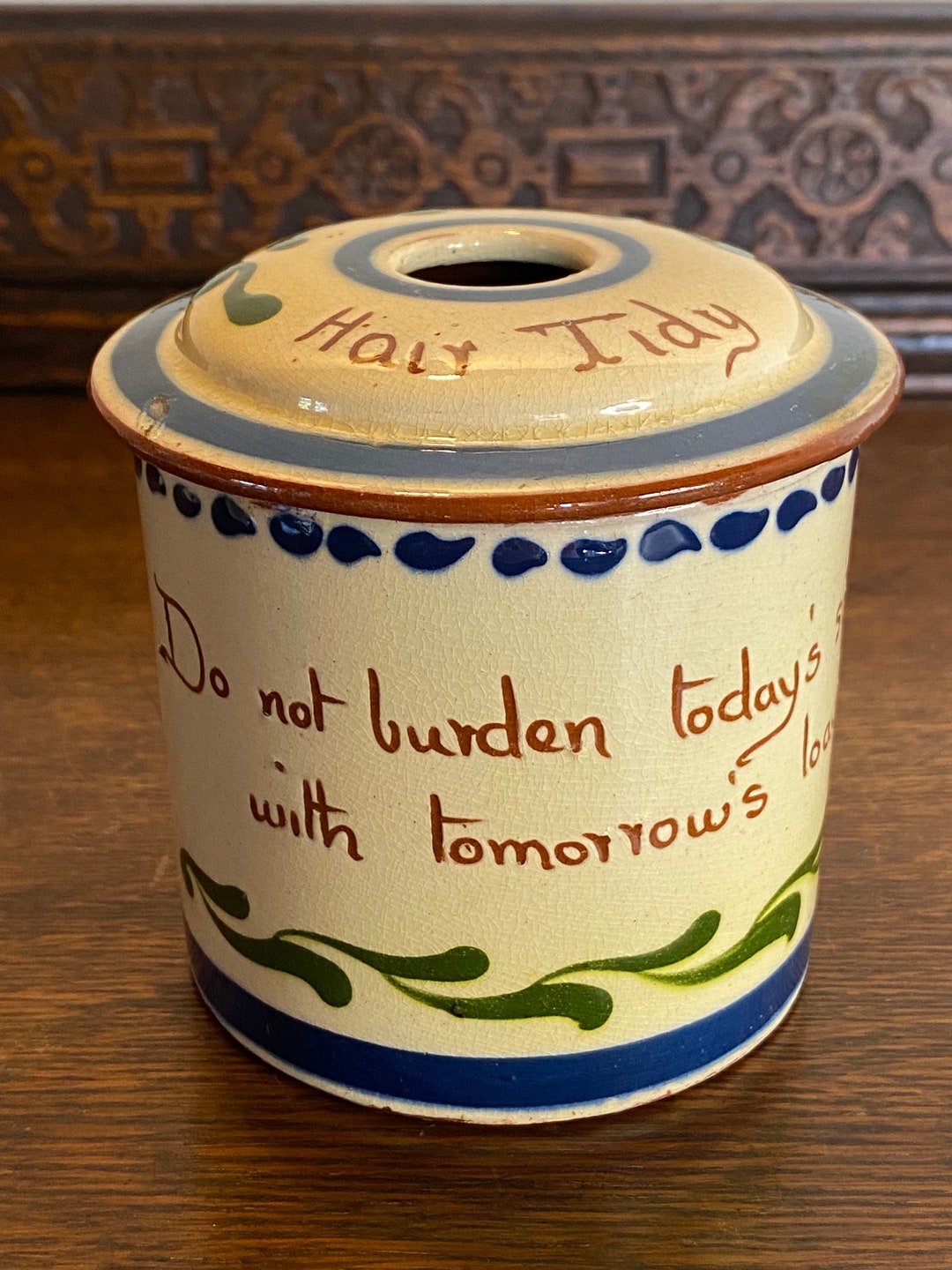 Antique Aller Vale Devon Motto Ware Hair Tidy - Etsy