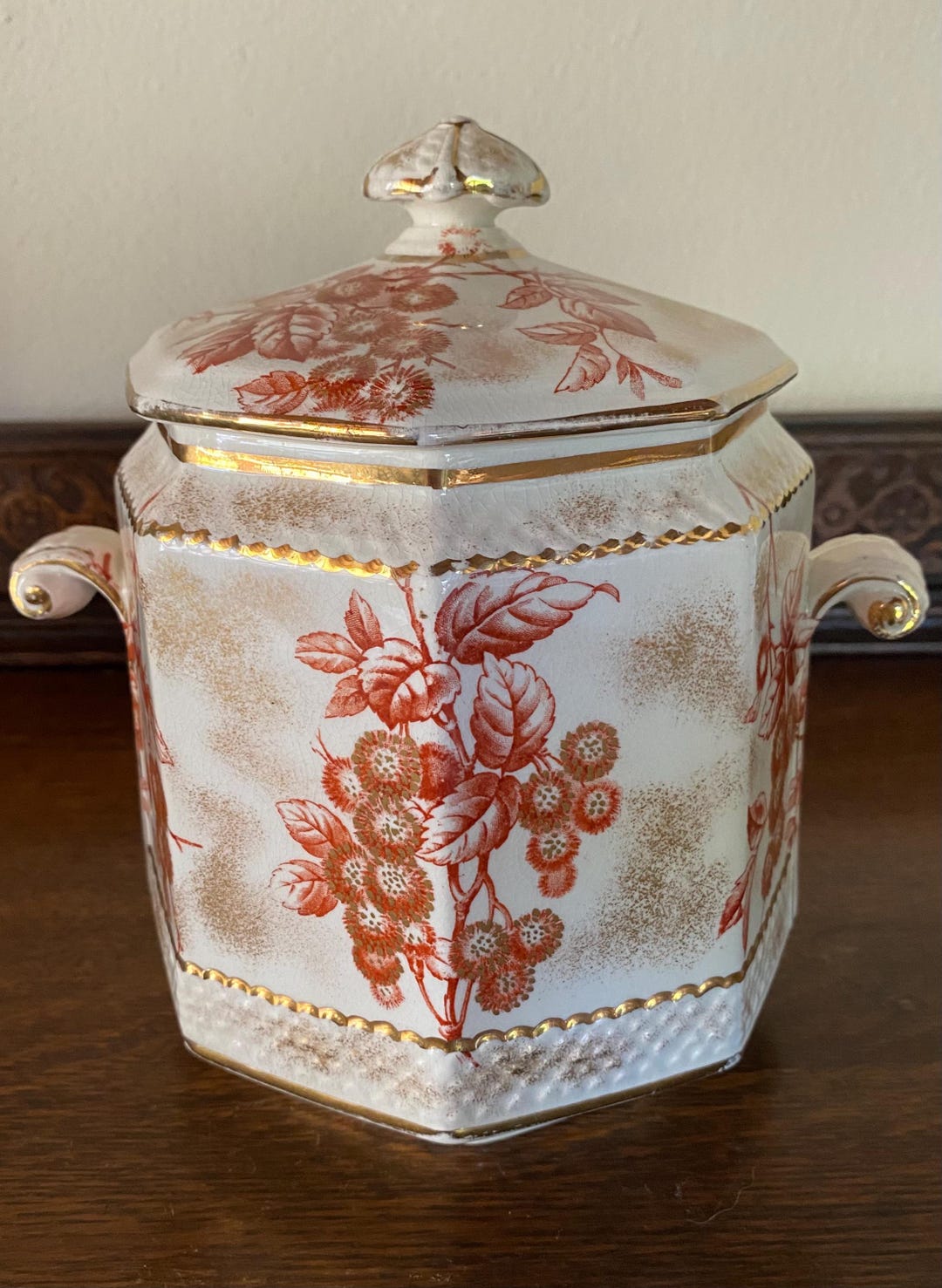 Victorian Octagon Biscuit Barrel Cookie Jar Storage - Etsy