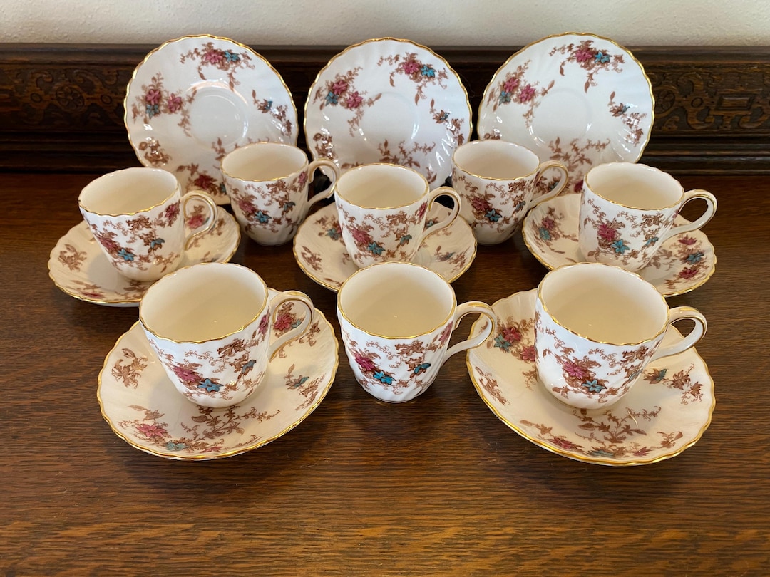 Set of Eight Vintage Minton Ancestral S376 Demitasse Coffee Cups ...