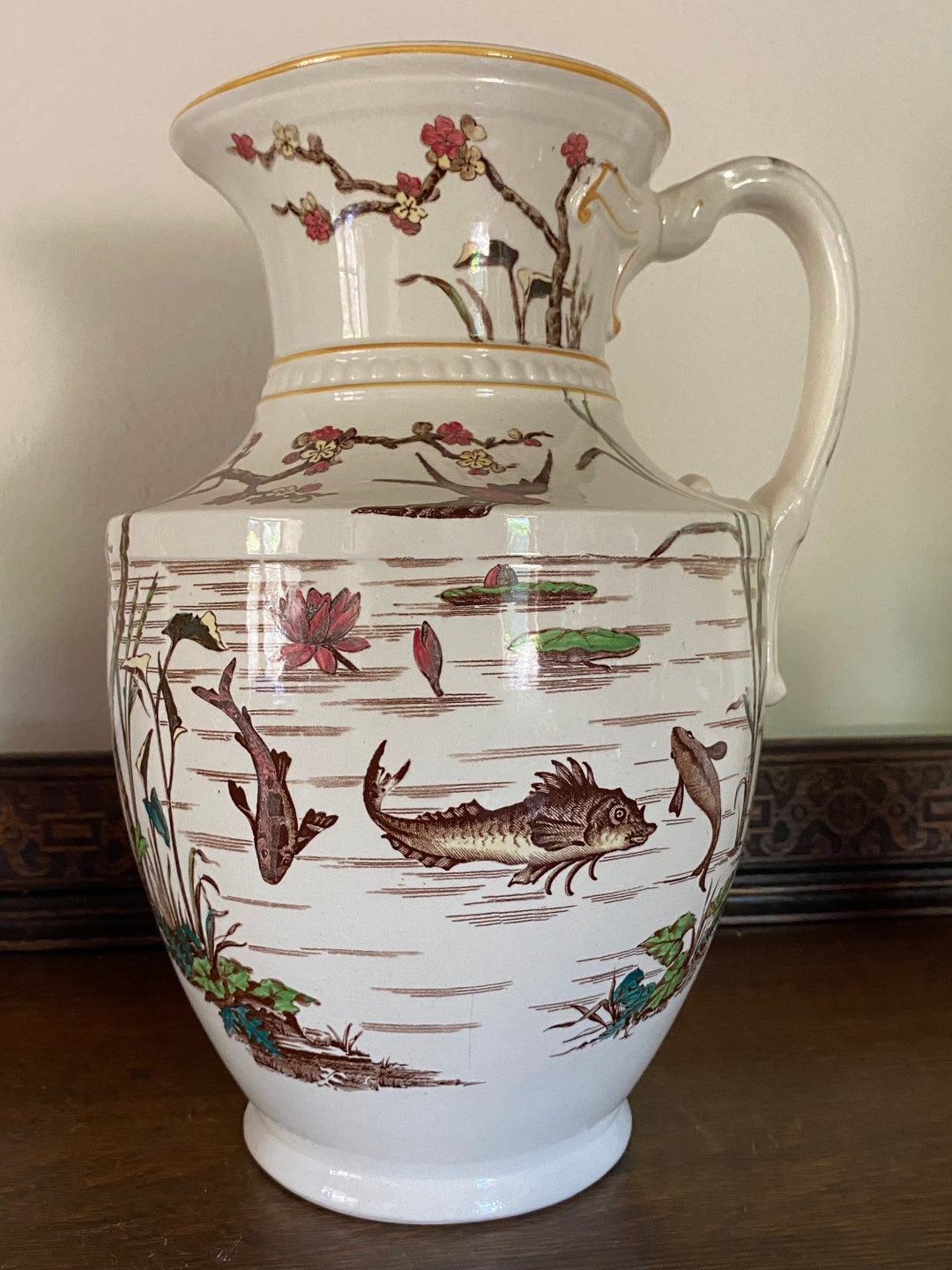 Rare Huge Ford & Riley Aquarium Pitcher Vase C. 1882-93 - Etsy