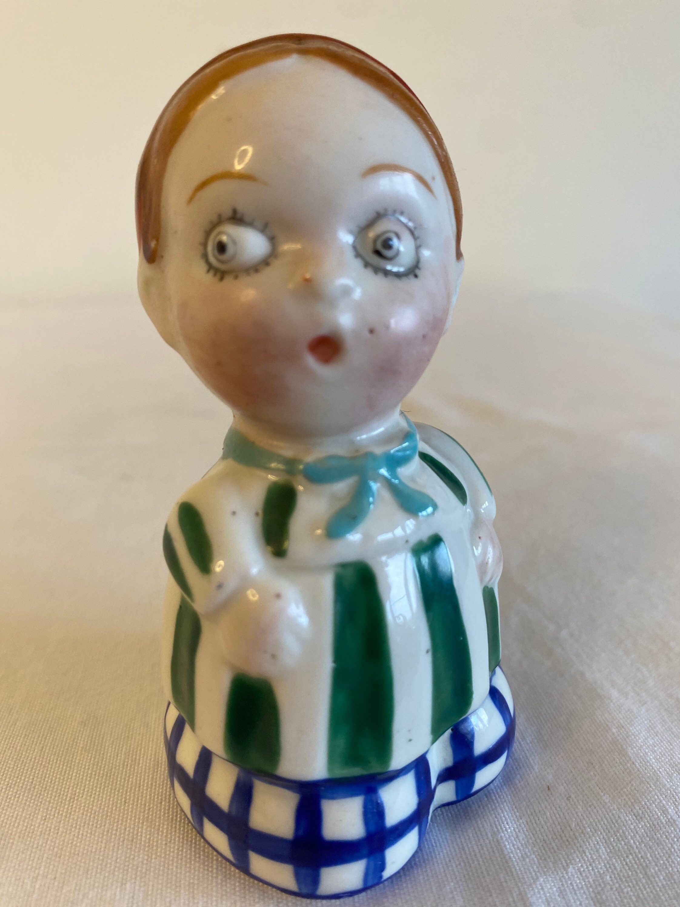Art Deco Hand Painted googly-eyed Girl Figure - Etsy