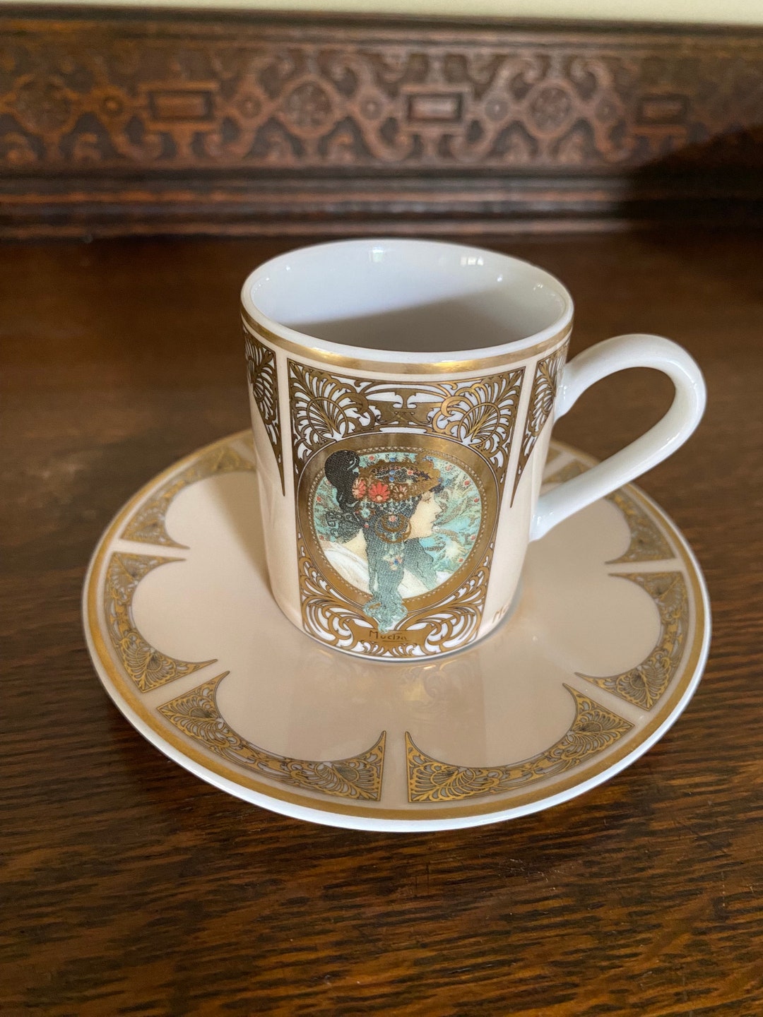 Goebel Artis Orbis Mucha Brunette Coffee Cup & Saucer - Etsy