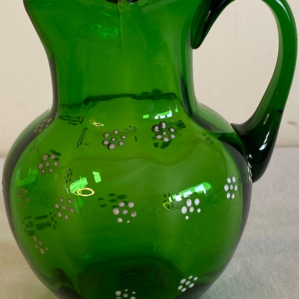 Green Glass Jug - Etsy