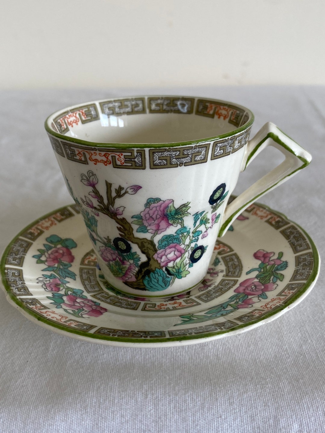 Vintage Myott Indian Tree Coffee Cup and Saucer C.1930’s - Etsy
