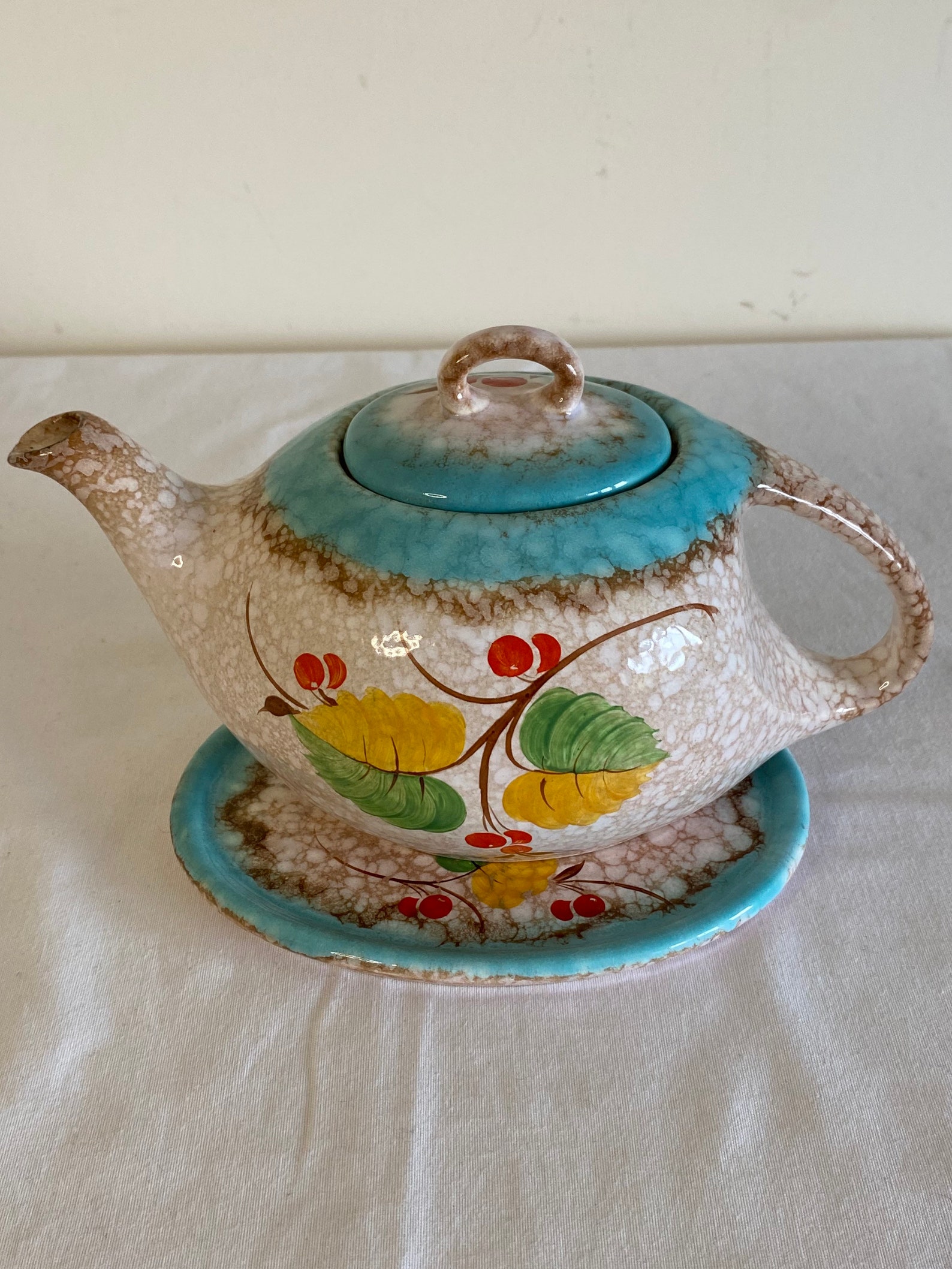 Art Deco Ditmar Urbach Hand Painted Teapot and Stand - Etsy