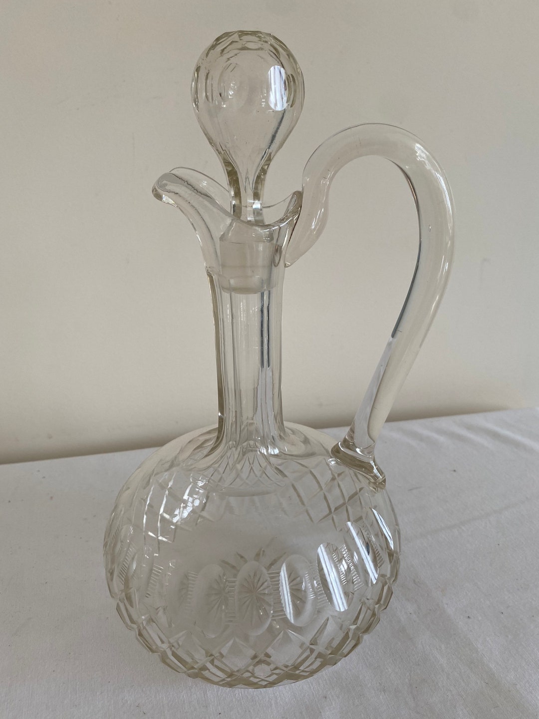 Victorian Cut Glass Wine Decanter - Etsy
