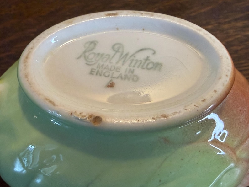 Vintage Royal Winton Gravy Boat & Stand | Green Leaf Design | Made in ...