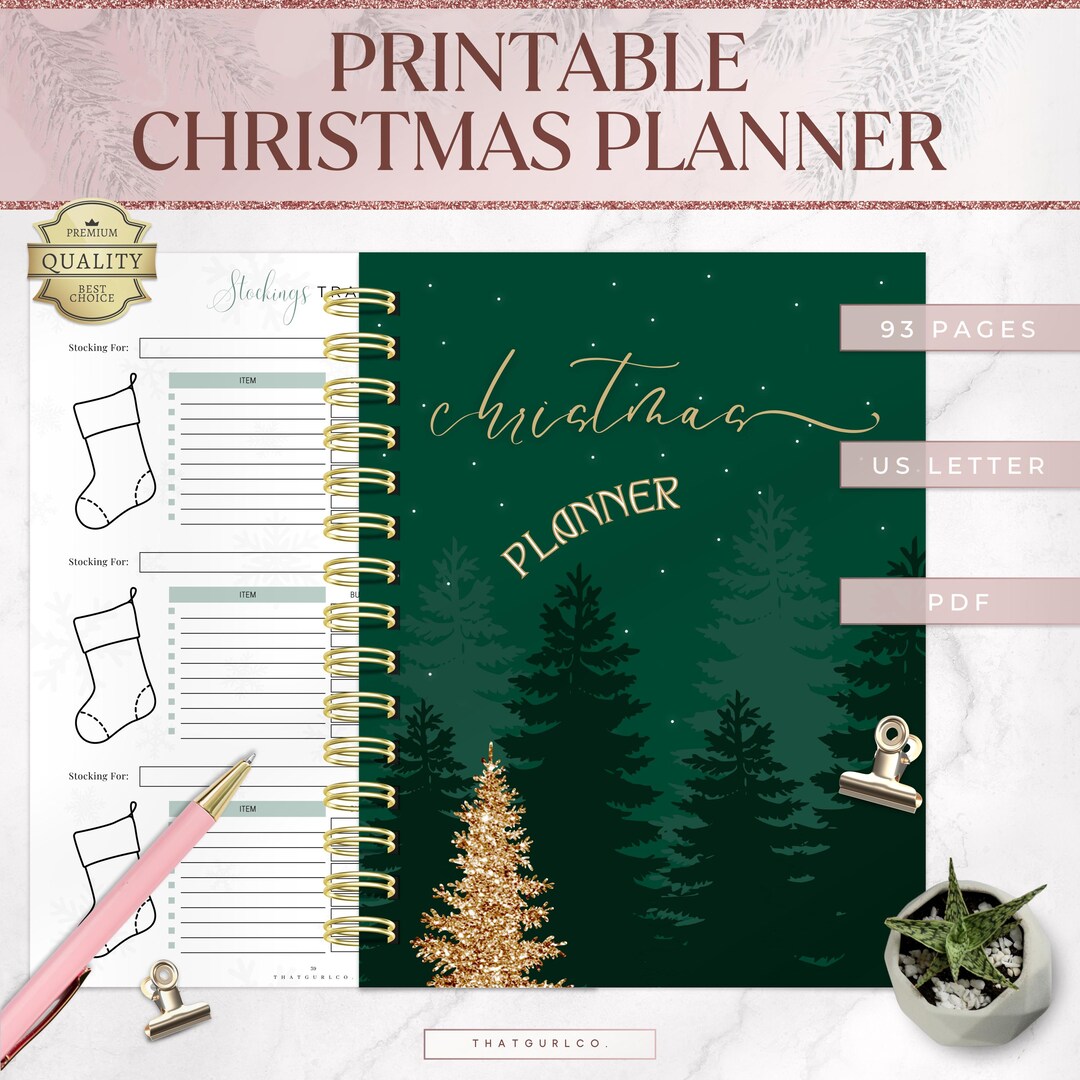 Christmas Planner Printable, Holiday Planner, Christmas Gift List, Xmas ...