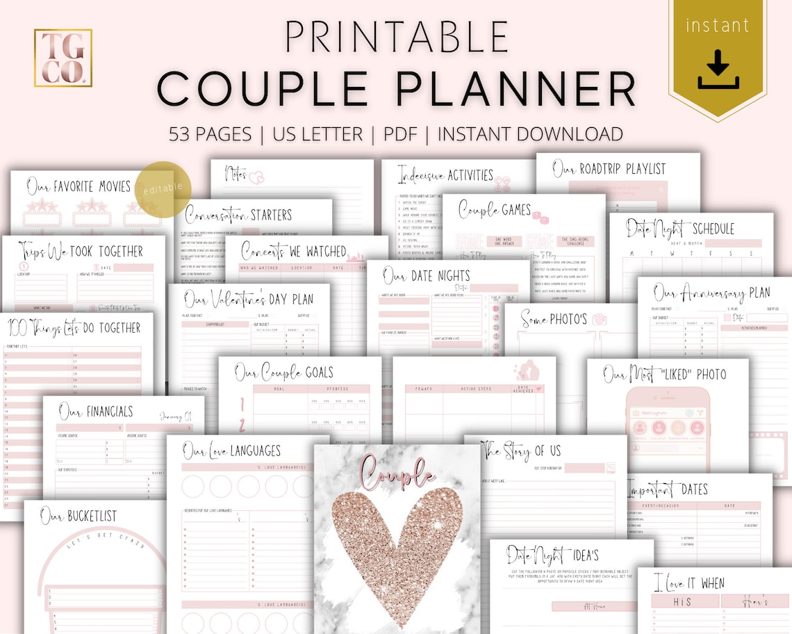 Couple Planner Couple Journal Relationship Planner - Etsy