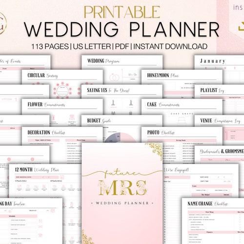 Wedding Planner Printable Wedding Planning Book Wedding - Etsy