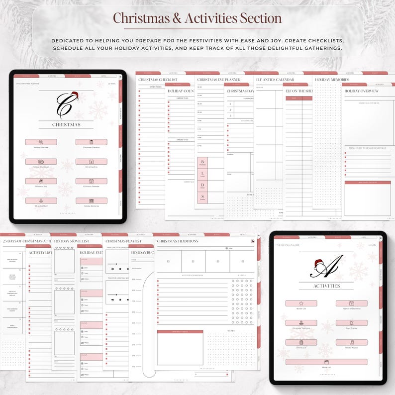 Digital Christmas Planner, Holiday Organizer, Christmas Gift List, Xmas ...
