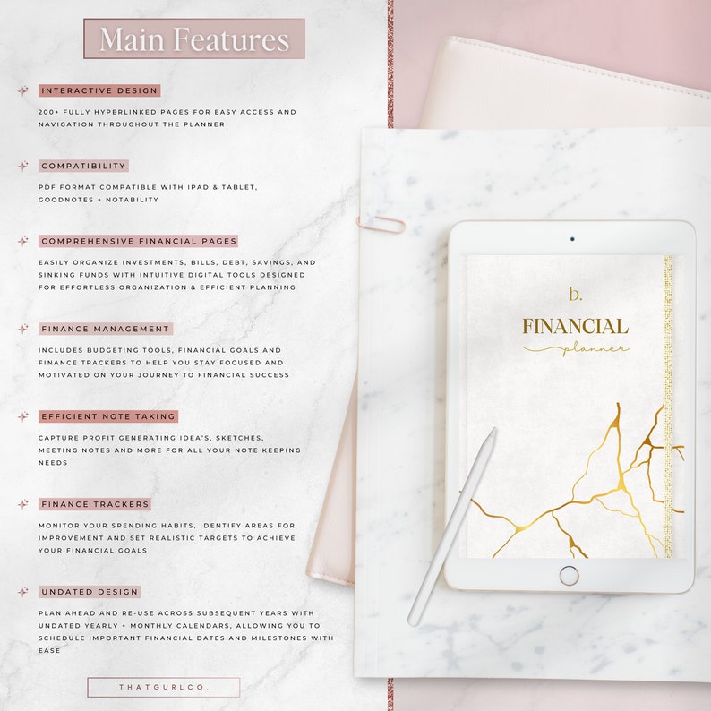 Digital Finance Planner, Digital Budget Planner, Paycheck Budget ...