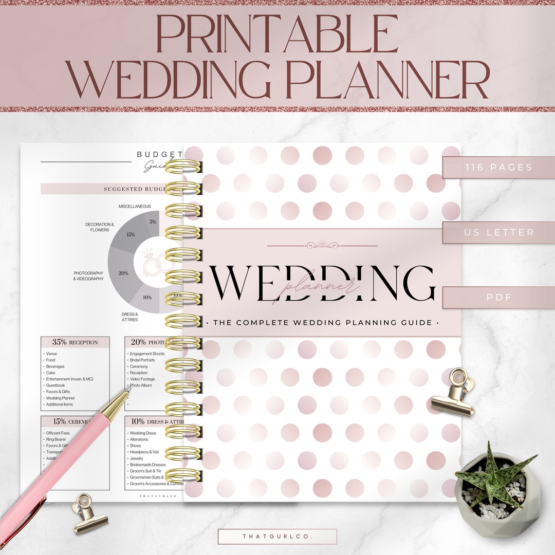 Wedding Planner Printable, Printable Wedding Planner Kit, Wedding ...