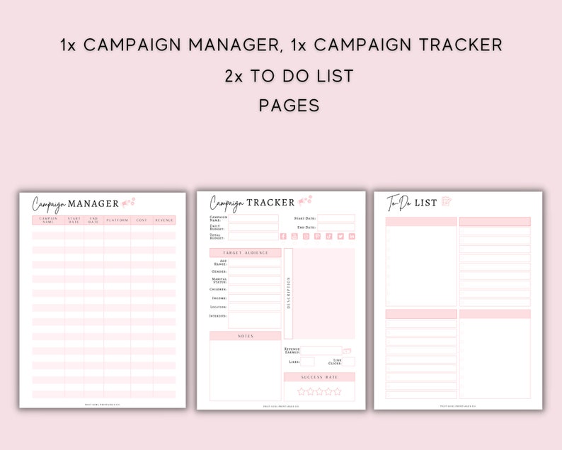 Printable Social Media Content Planner Social Media Planner | Etsy