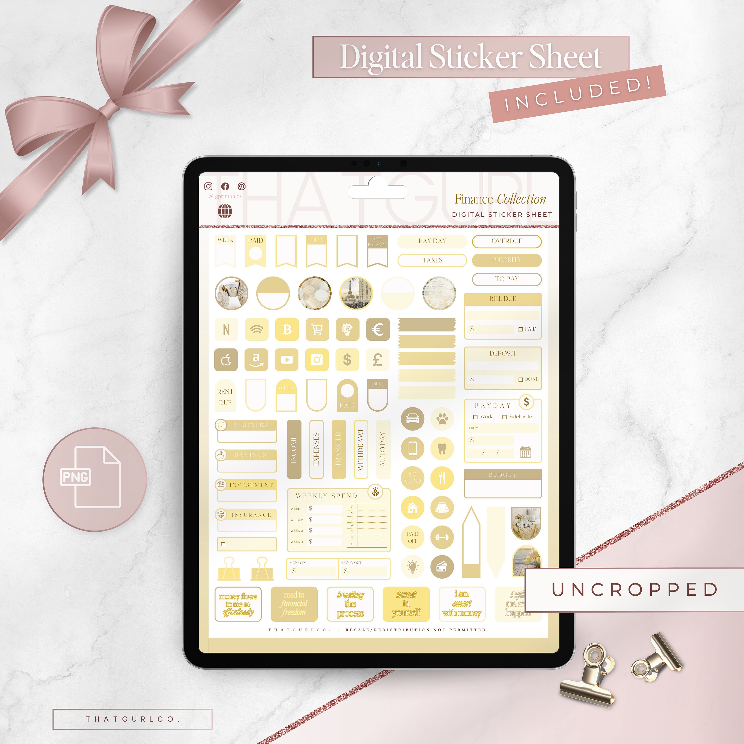 Digital Finance Planner, Digital Budget Planner, Paycheck Budget ...