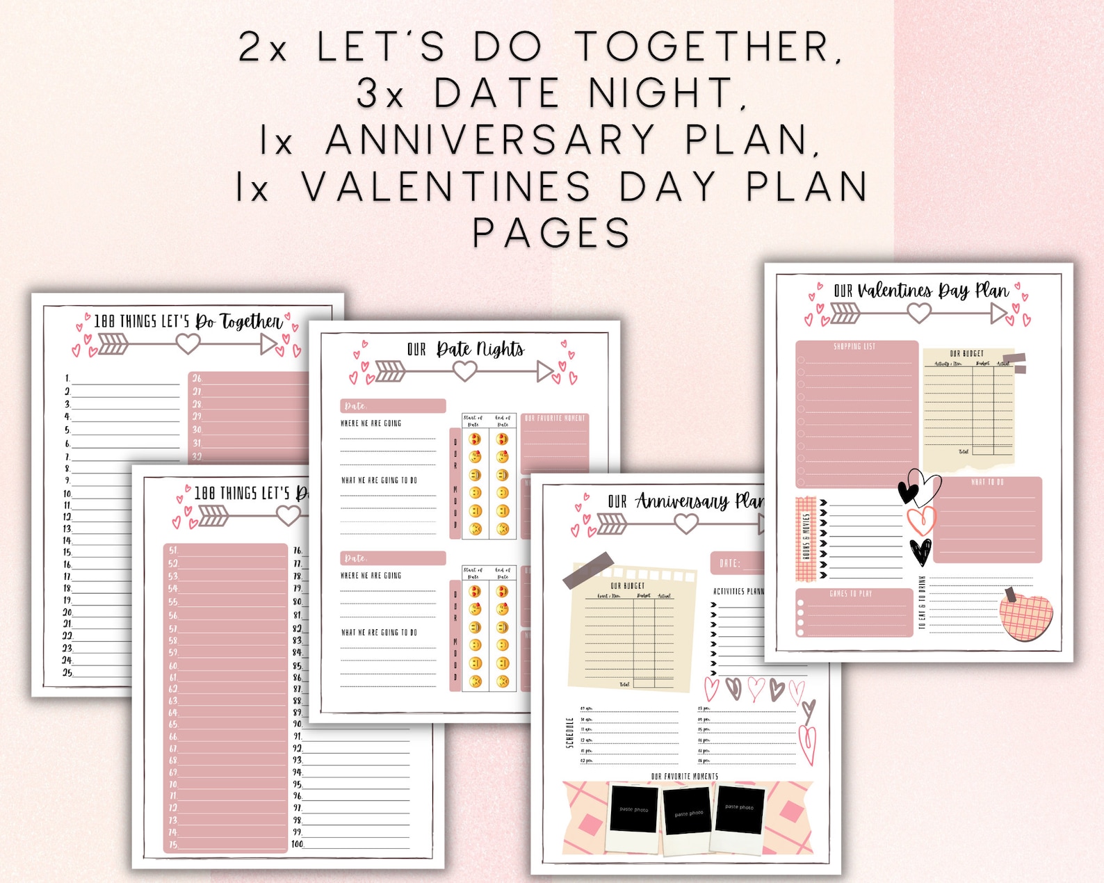 Couple Planner, Couple Journal, Printable Planner, Instant Planner ...