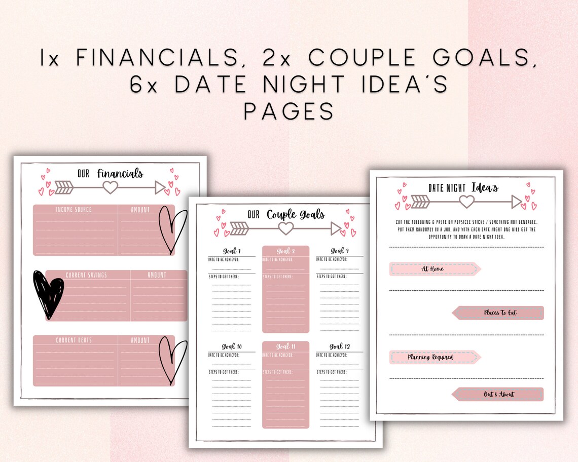 Couple Planner, Couple Journal, Printable Planner, Instant Planner ...