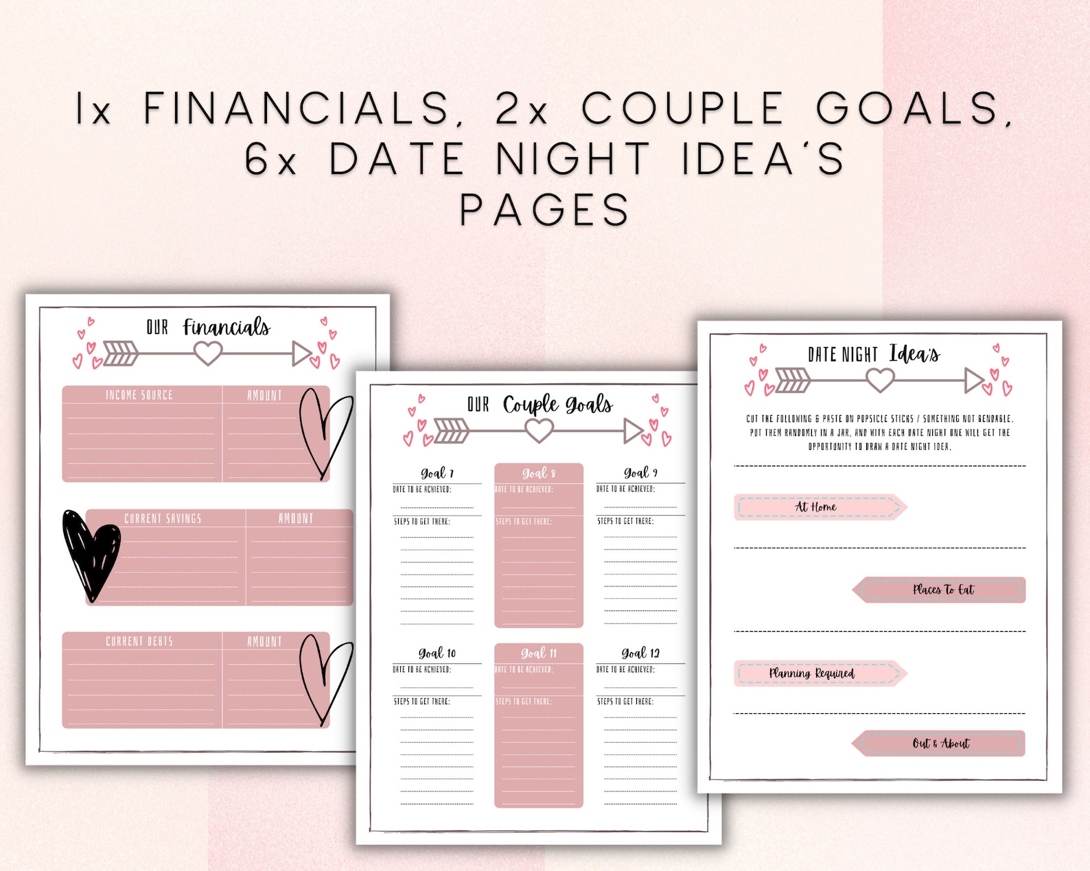 Couple Planner, Couple Journal, Printable Planner, Instant Planner ...