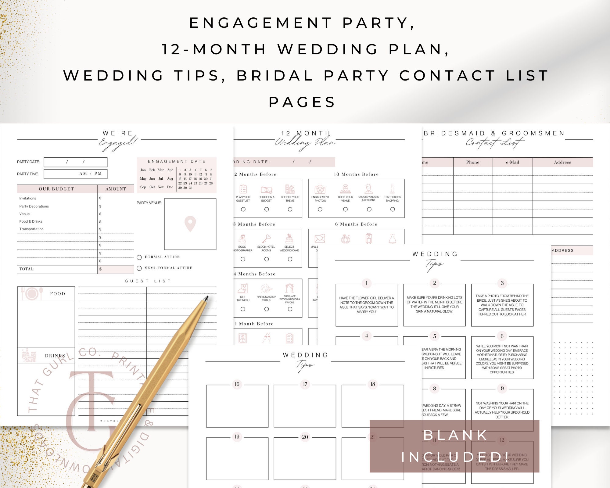 Wedding Planner Printable Printable Wedding Planner Kit - Etsy