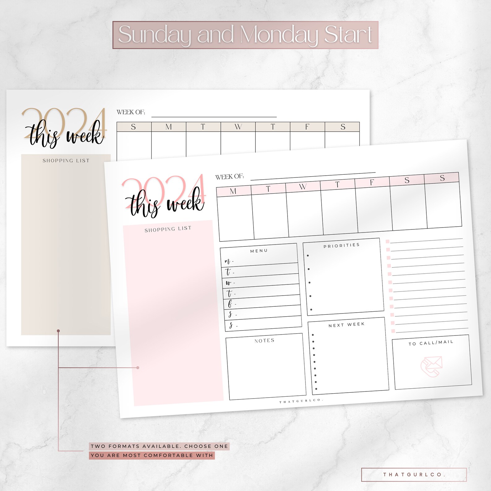 Weekly Planner Printable, 2024 Weekly Planner Template, Weekly ...