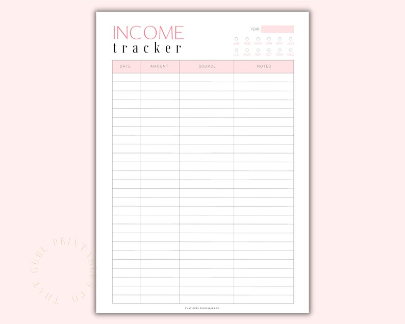 Income & Expense Tracker Income Tracker Printable Printable | Etsy