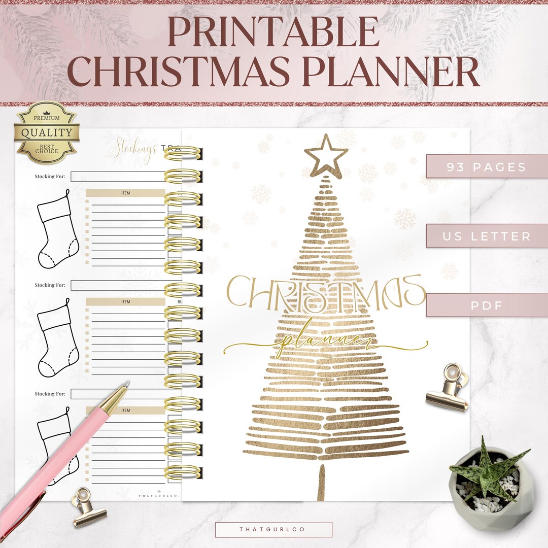 Christmas Planner Printable, Holiday Planner, Christmas Gift List, Xmas ...