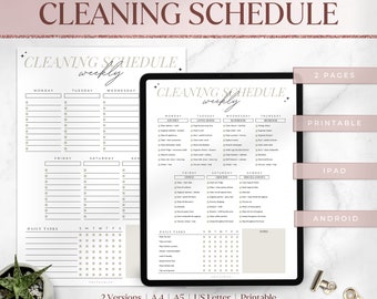 Editable Weekly Cleaning Checklist: Printable Planner (PDF) - Etsy Canada