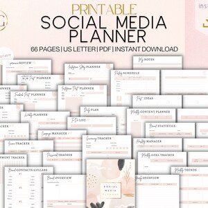 Printable Social Media Content Planner, Social Media Planner Printable ...