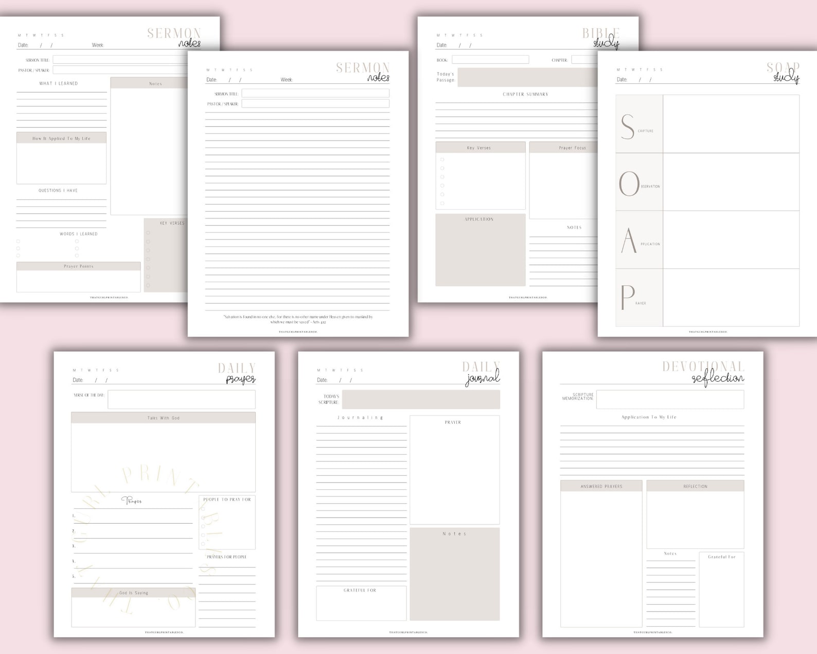 Faith Planner Printable Bible Study Notebook Printable | Etsy