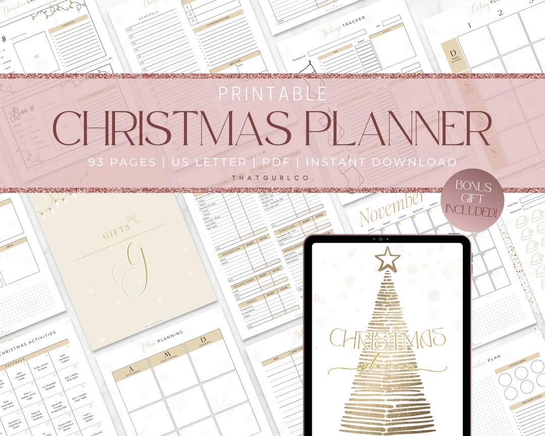 Christmas Planner Printable, Holiday Planner, Christmas Gift List, Xmas ...
