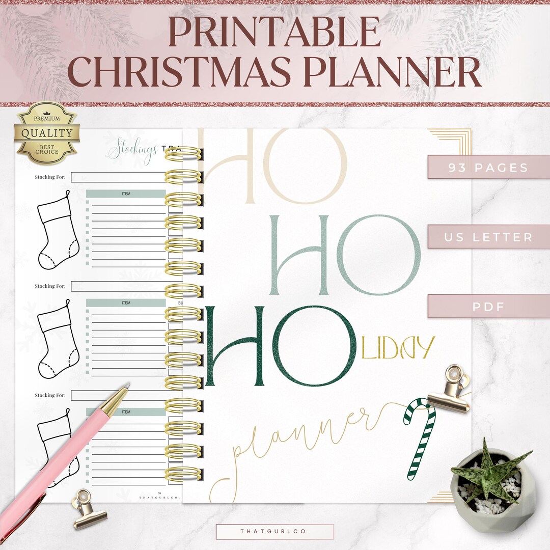 Christmas Planner Printable, Holiday Planner, Christmas Gift List, Xmas ...