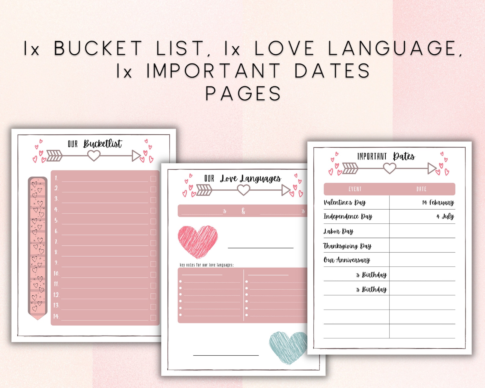 Couple Planner, Couple Journal, Printable Planner, Instant Planner ...