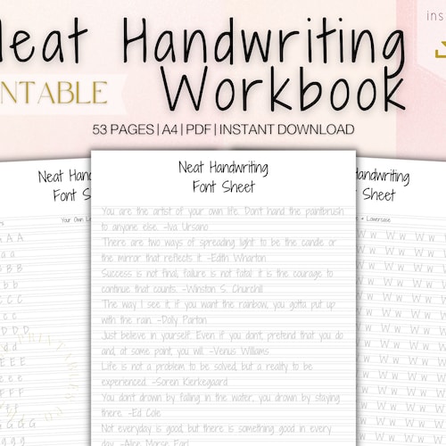 Neat Handwriting Practice Sheet Printable Handwriting Work - Etsy