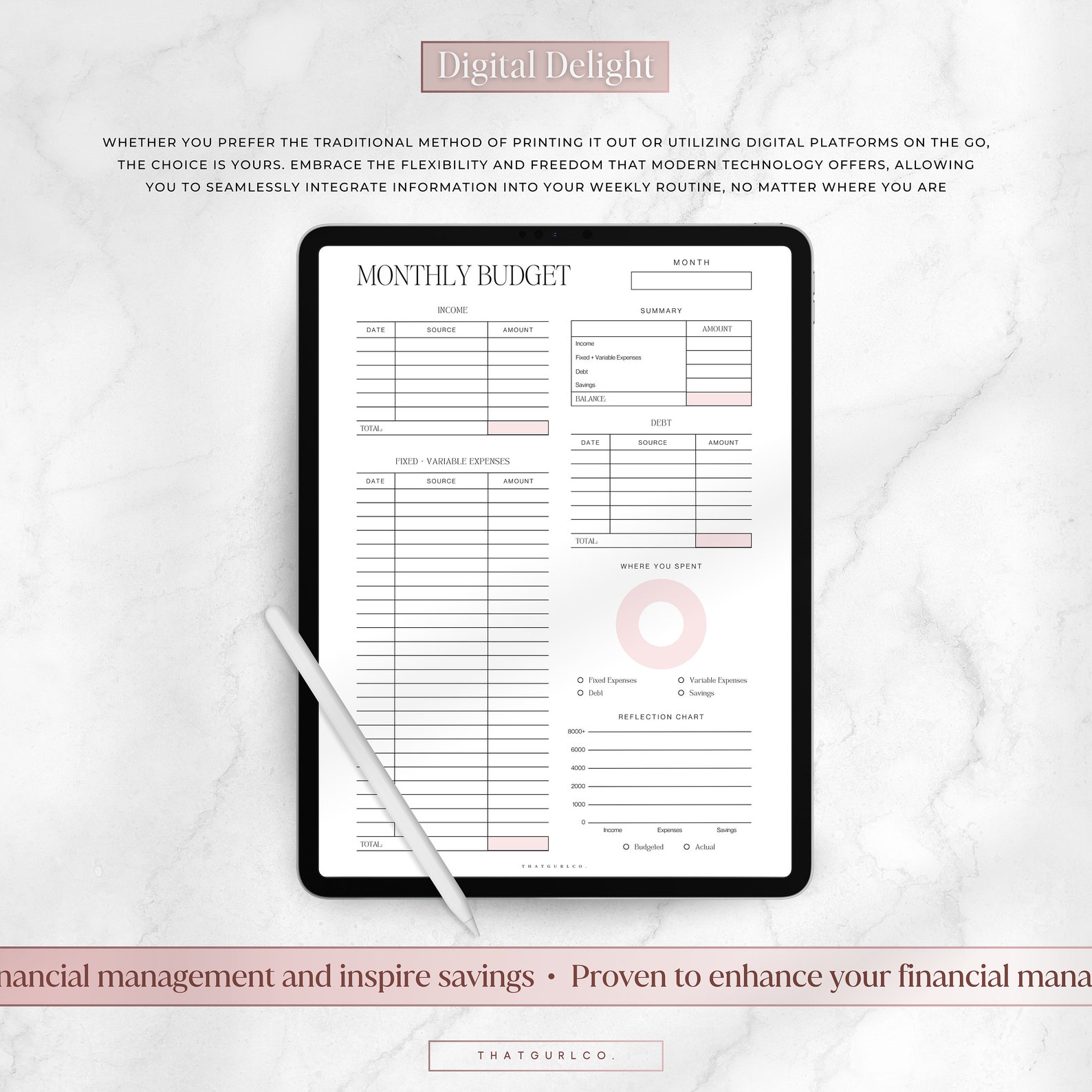 Printable Monthly Budget, Monthly Income & Expense Recorder, Monthly ...