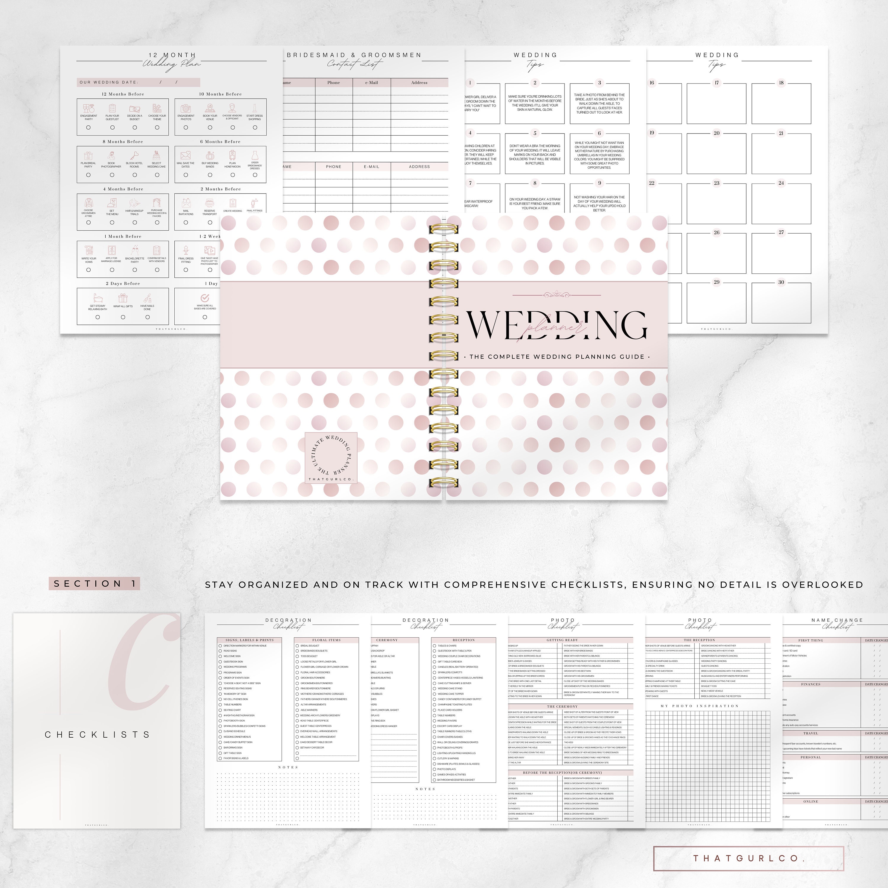 Wedding Planner Printable, Printable Wedding Planner Kit, Wedding ...