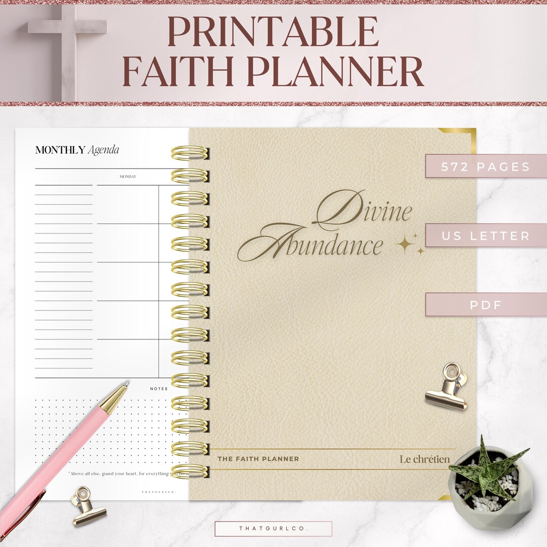 Faith Planner Printable, Bible Study Notebook, Printable Prayer Journal ...