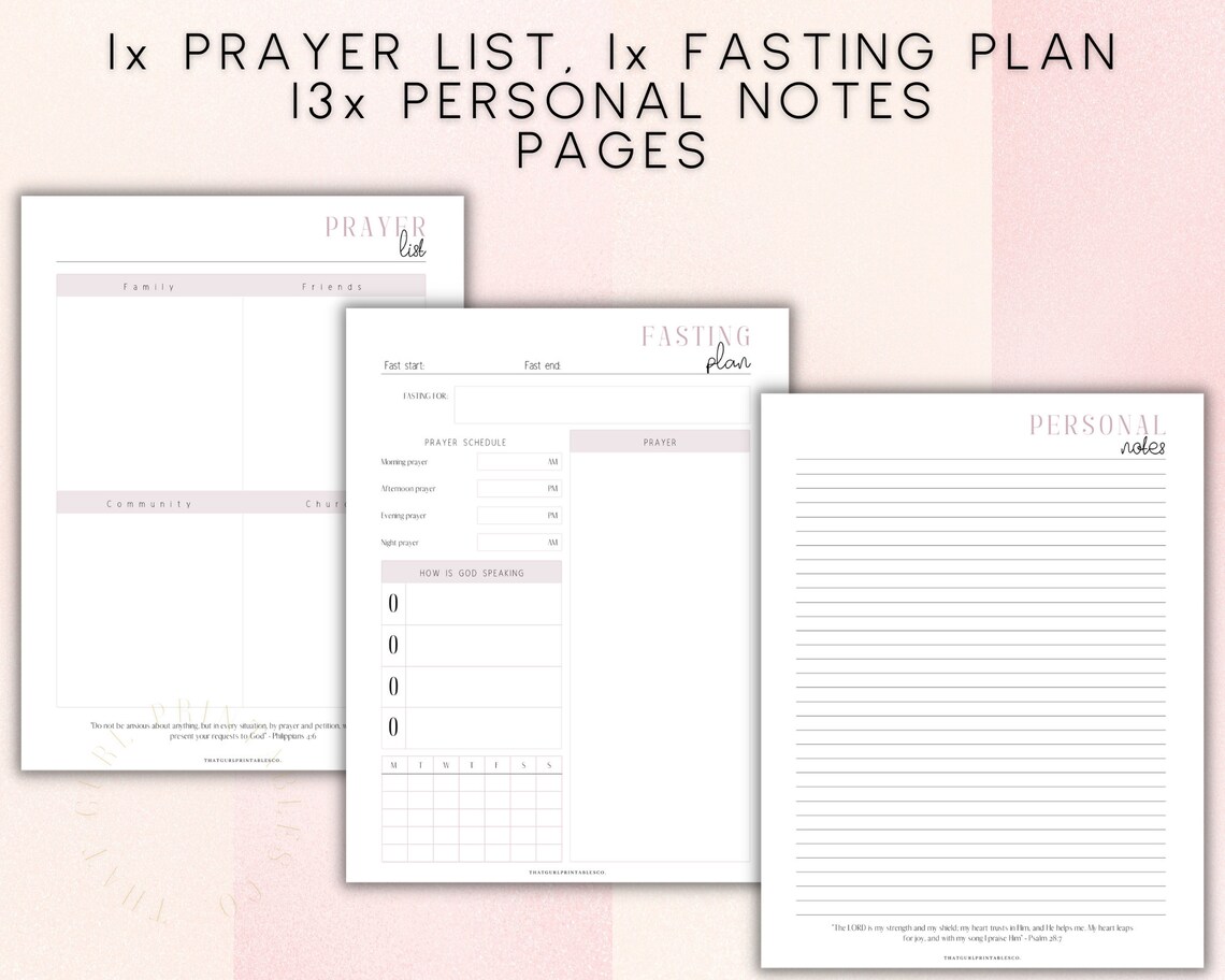 Faith Planner Printable Bible Study Notebook Printable - Etsy