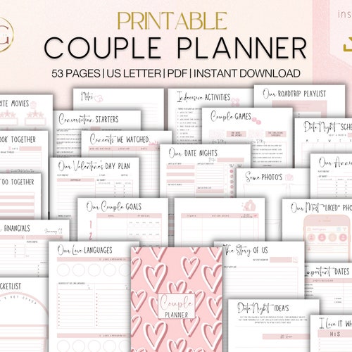 Couple Planner Couple Journal Printable Planner Instant - Etsy