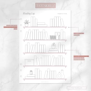 Bookshelf Reading Log, Printable Reading Tracker, Digital Bookshelf ...