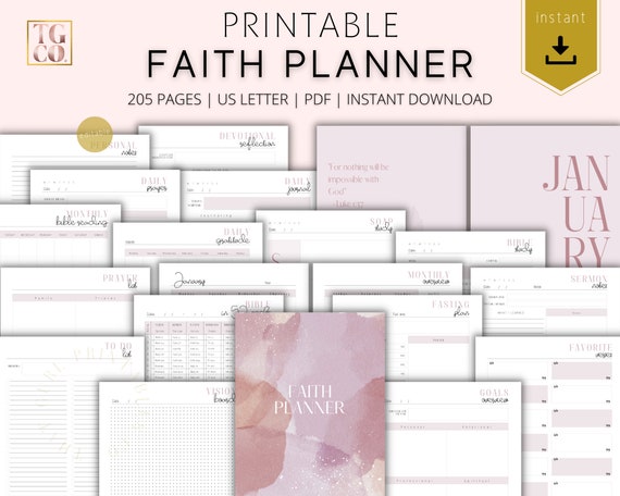 Faith Planner Printable Bible Study Notebook Printable - Etsy