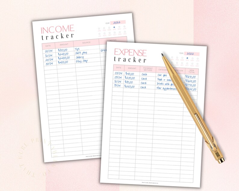 Income & Expense Tracker, Income Tracker Printable, Printable Expense ...