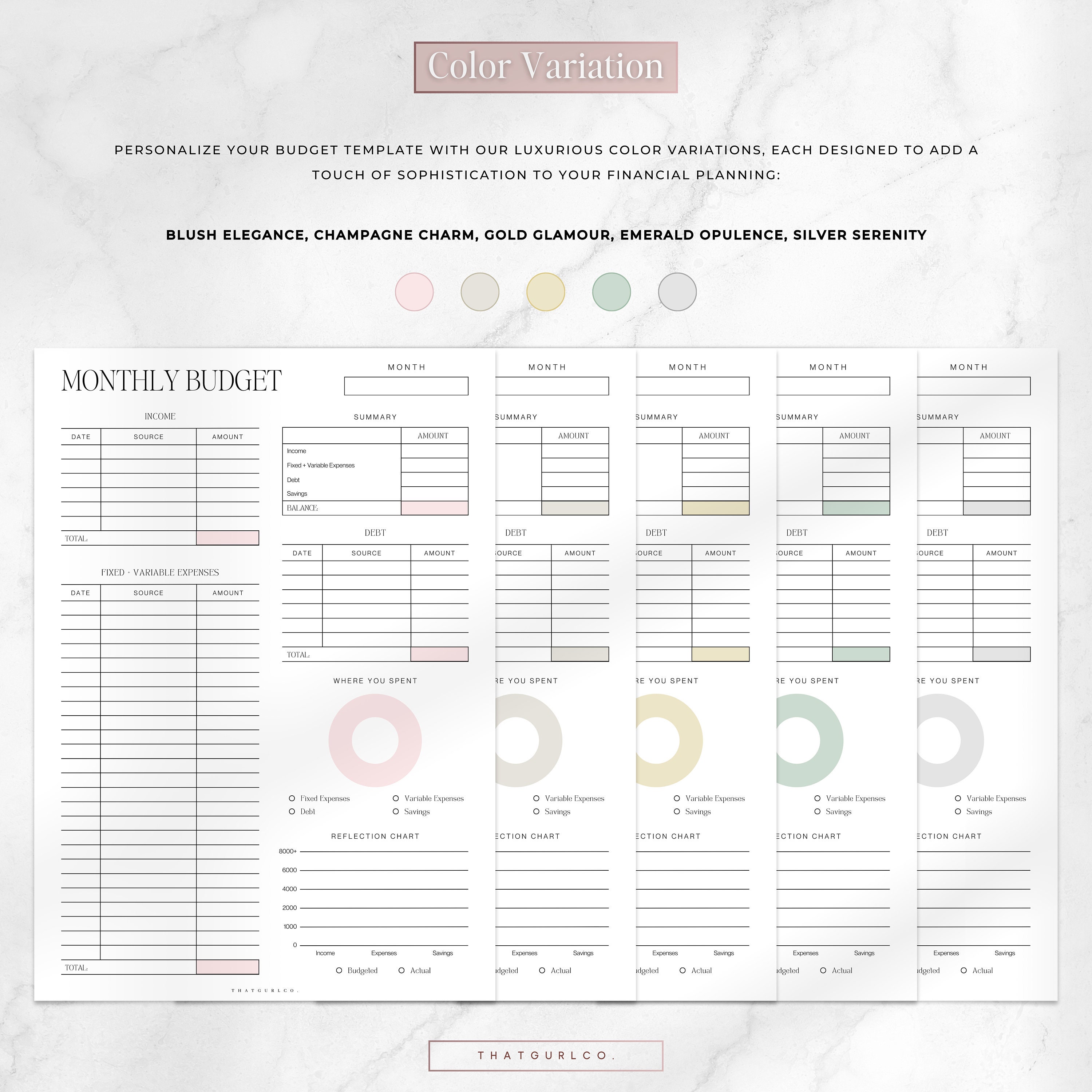 Printable Monthly Budget, Monthly Income & Expense Recorder, Monthly ...