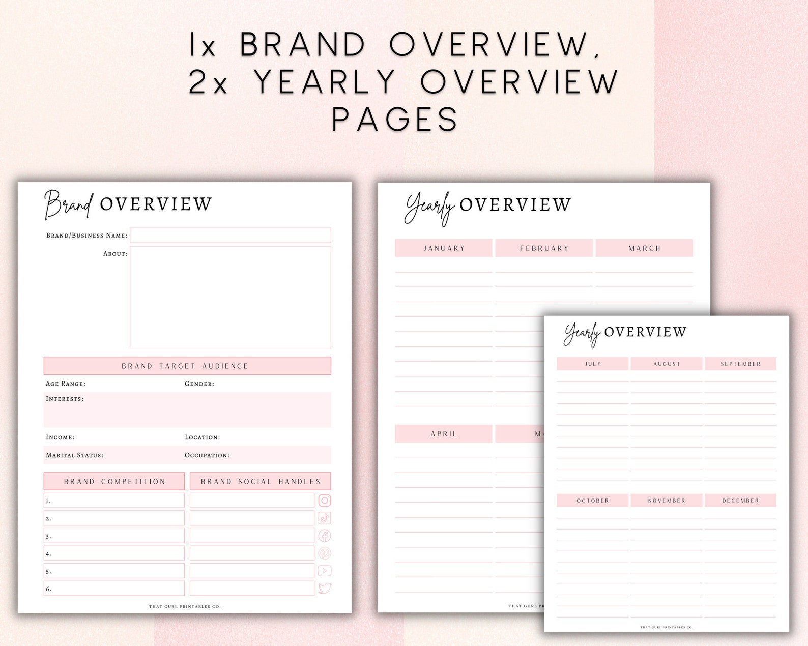 Printable Social Media Content Planner, Social Media Planner Printable ...
