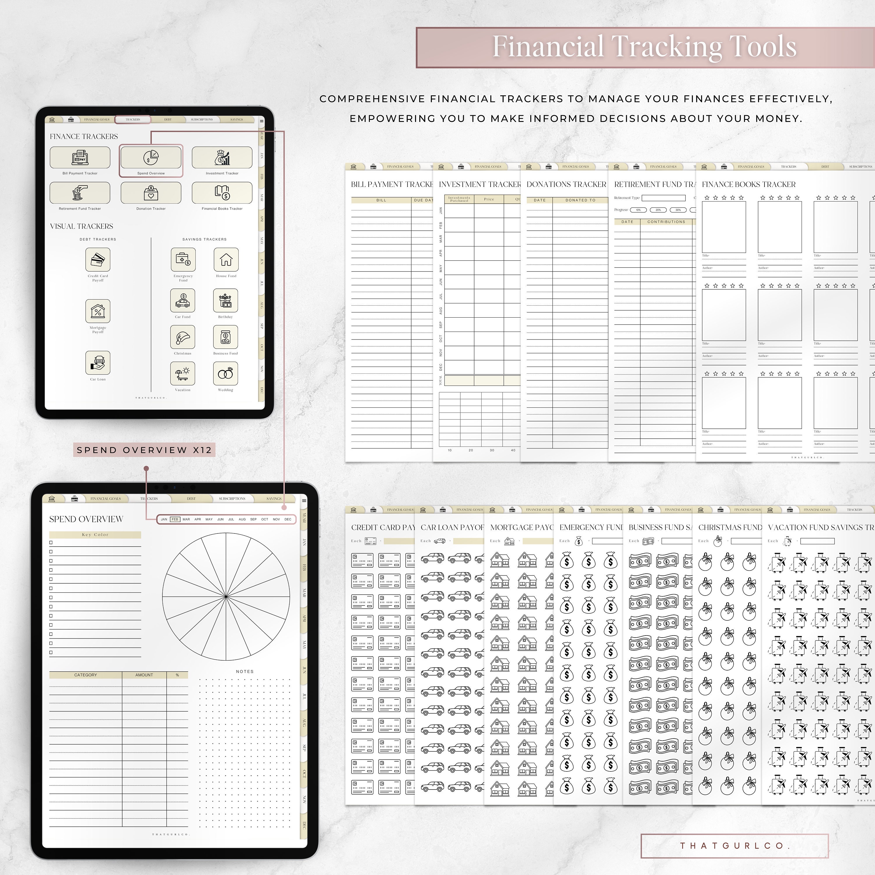 Digital Finance Planner, Digital Budget Planner, Paycheck Budget ...