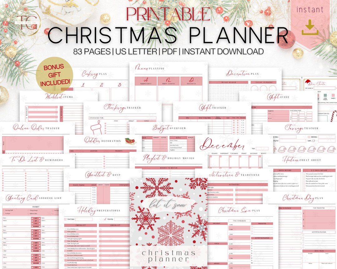 Christmas Planner Printable Holiday Planner Christmas Gift - Etsy