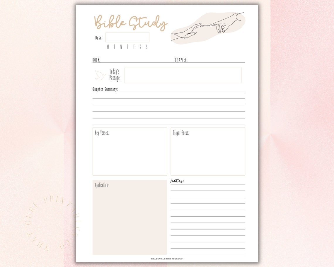 Bible Study Printable Printable Bible Study Notes Printable - Etsy