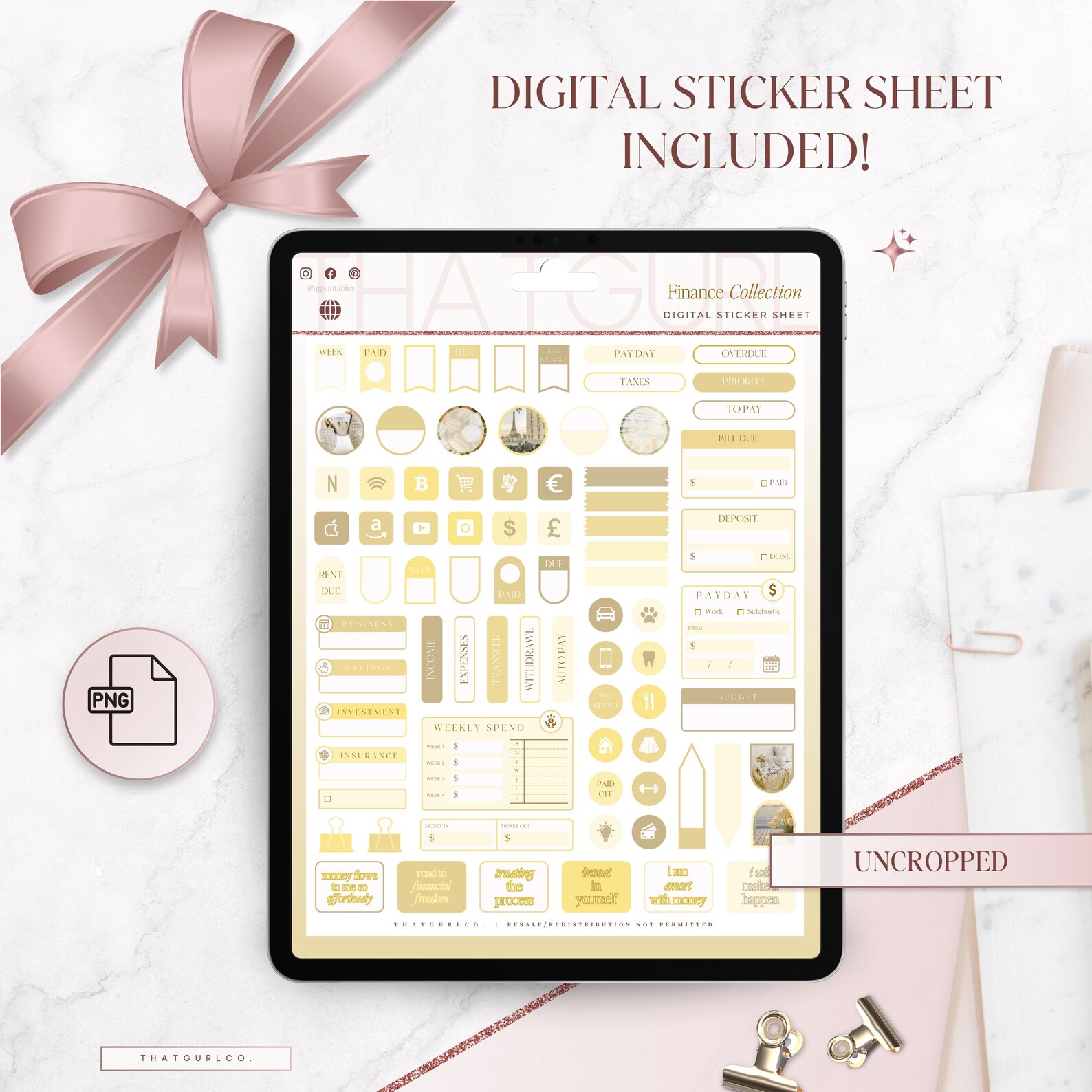 Digital Finance Planner, Digital Budget Planner, Paycheck Budget ...