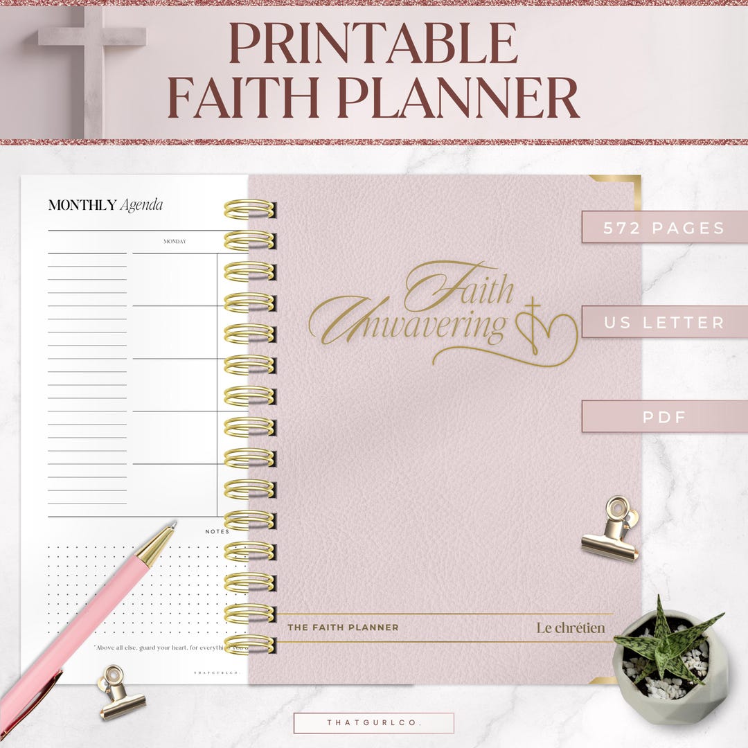 Faith Planner Printable, Bible Study Notebook, Printable Prayer Journal ...