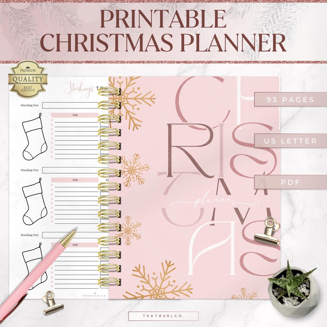 Christmas Planner Printable, Holiday Planner, Christmas Gift List, Xmas ...